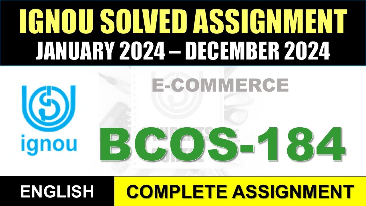 BCOS 184 Solved Assignment 2024-25 || bcos-184 solved assignment in ...