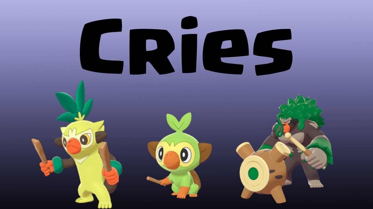 Grookey, Thwackey, and Rillaboom Cries!!! - YouTube
