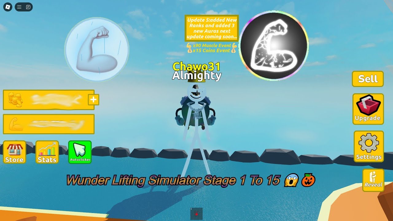 Roblox Wunder Lifting Simulator 🎃!!! Stage 0-15 !!!😱 Top 100??? - YouTube