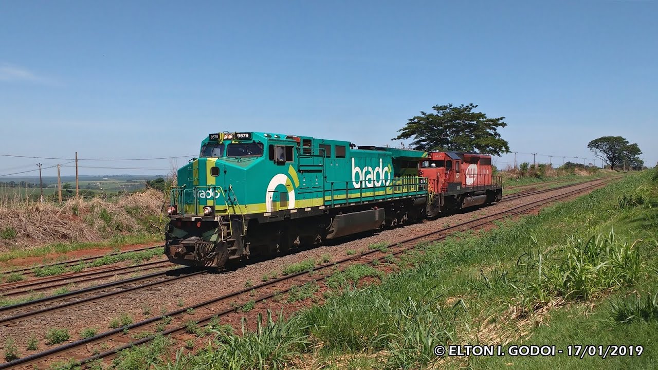Dupla de Dash 9 BRADO E SD40-2 ALL escoteiras manobrando em Maringá - YouTube