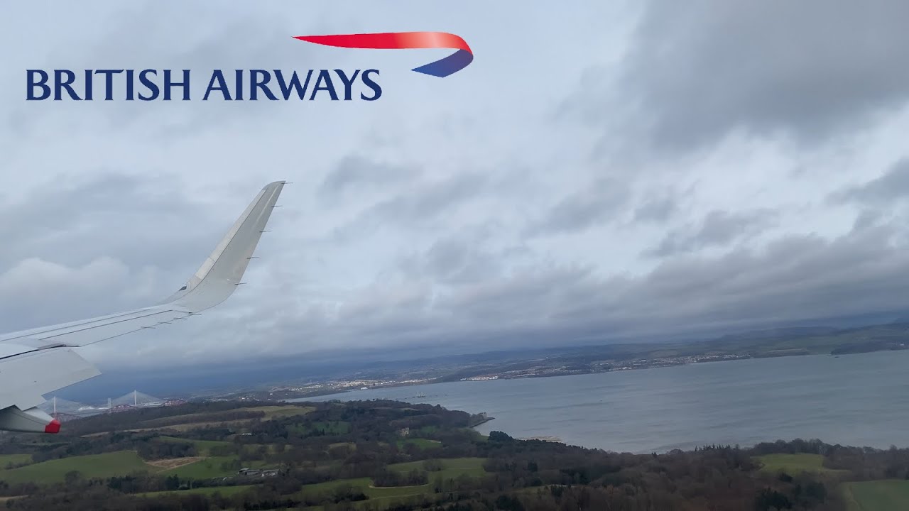 British A320neo Approach & Landing into WINDY Edinburgh Airport (EDI ...