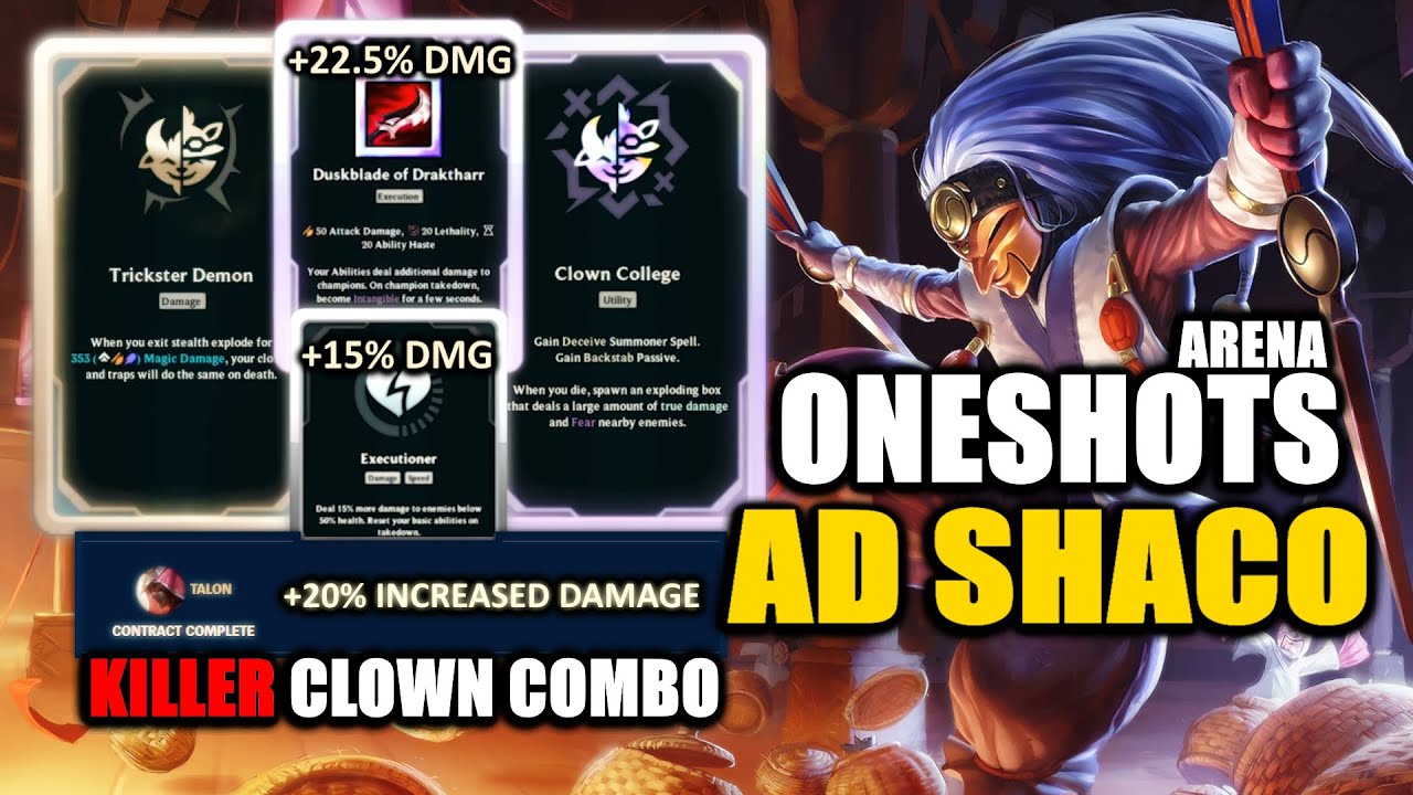 AD SHACO ONESHOT ARENA ASSASSIN | League of Legends ARENA - YouTube