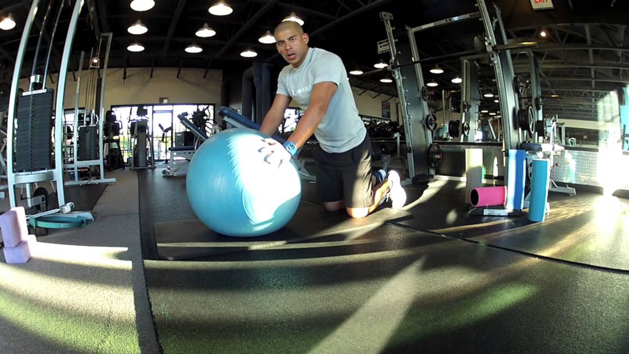 Physio Ball Dynamic Core Modified Elbow Roll Outs Core Strength - YouTube