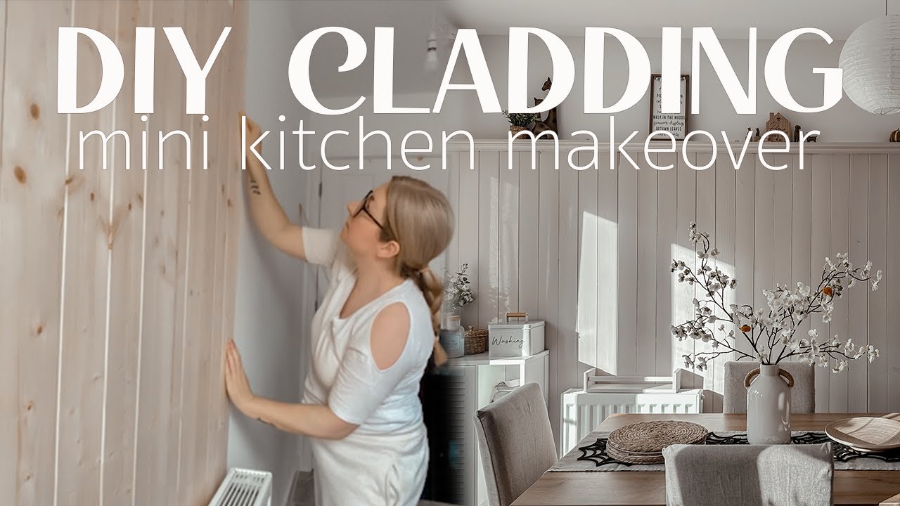 KITCHEN MAKEOVER | DIY Cladding a feature wall | Kaitlyn Louise ♡ - YouTube