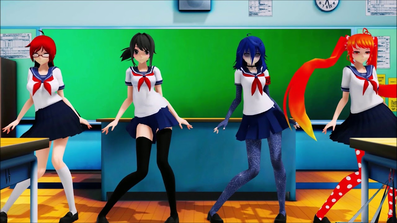 MMD YANDERE SIMULATOR TRY NOT TO LAUGH - YouTube