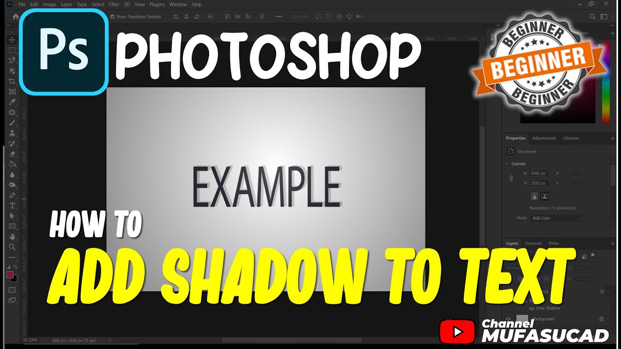 Photoshop How To Add Shadow To Text YouTube Photoshop How To Add Shadow To Text YouTube