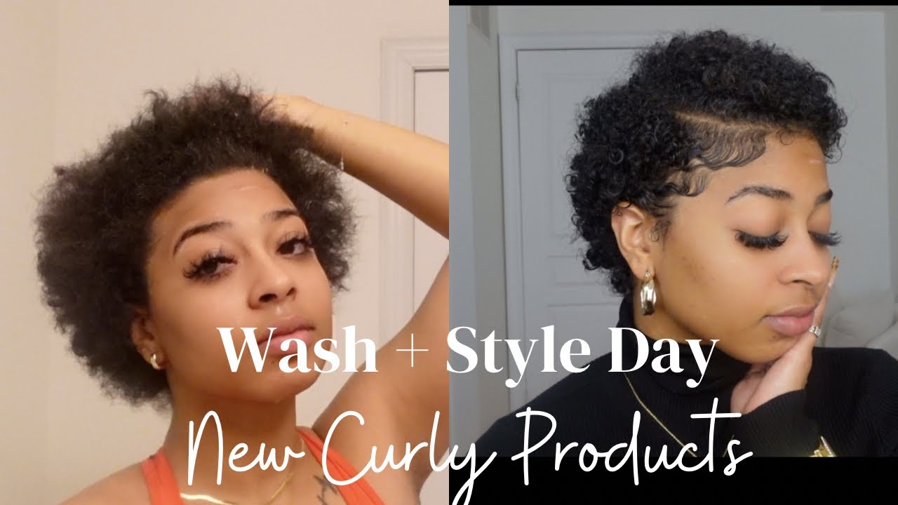 NATURAL HAIR WASH DAY | WASHING AND STYLING MY BIG CHOP HAIR | NEW ...