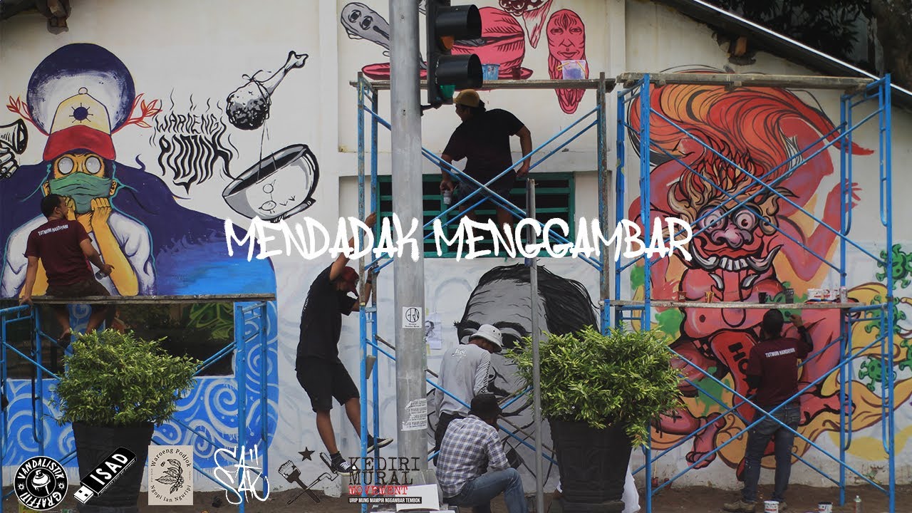 Skill terbaik membuat mural di tembok - YouTube