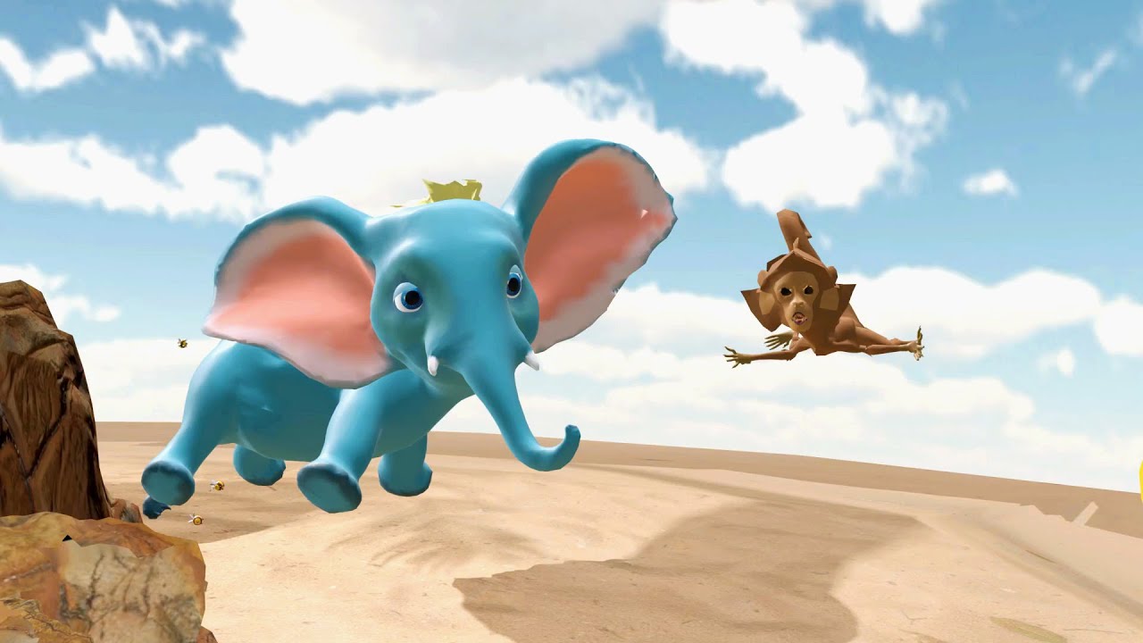 Elephant monkey and bees funny animal cartoons for kids - YouTube