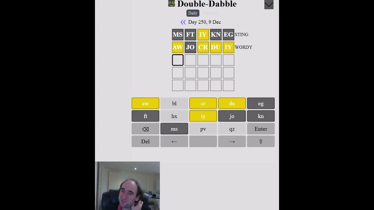 Wordle with letters PAIRED-UP?! (Double-Dabble puzzle for 9 Dec 24) - YouTube