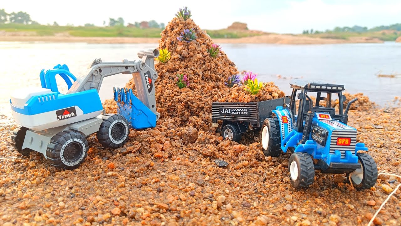 Diy mini tractor fully trolley loaded with sand || jcb tractor video ...
