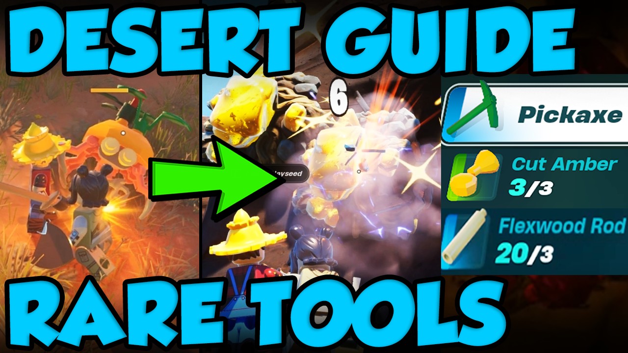 LEGO FORTNITE DESERT GUIDE! How To Get Rare Tools, Flexwood, and Amber ...