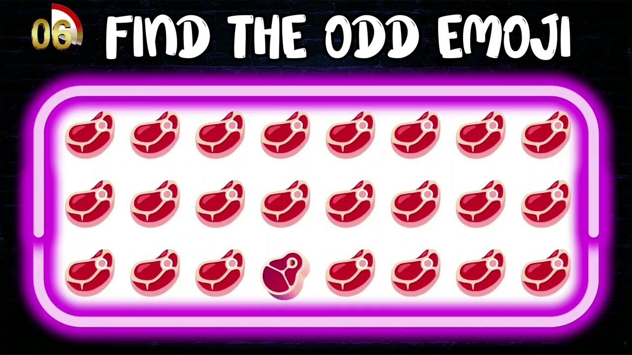 FIND THE ODD ONE OUT FOOD EMOJI 🌮🥩🥪🍔🍕 easy mediam hard # ...