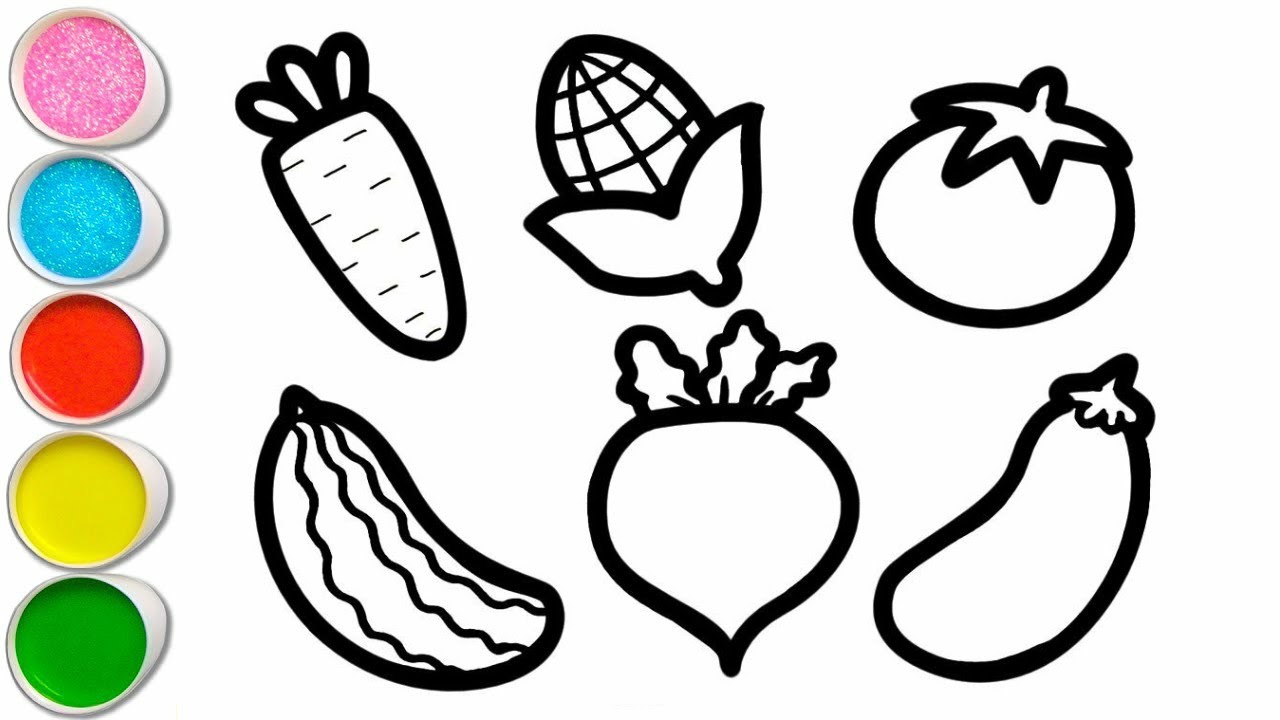 Vegetables Drawing, Painting & Coloring For Kids and Toddlers_ How To ...