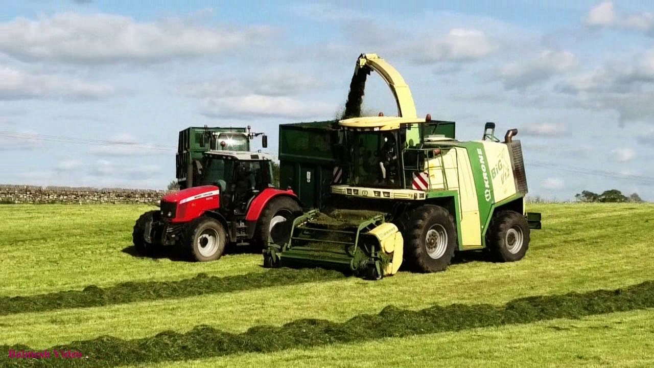Silaging with Krone BigX V12 and some Tasty Tractors! - YouTube