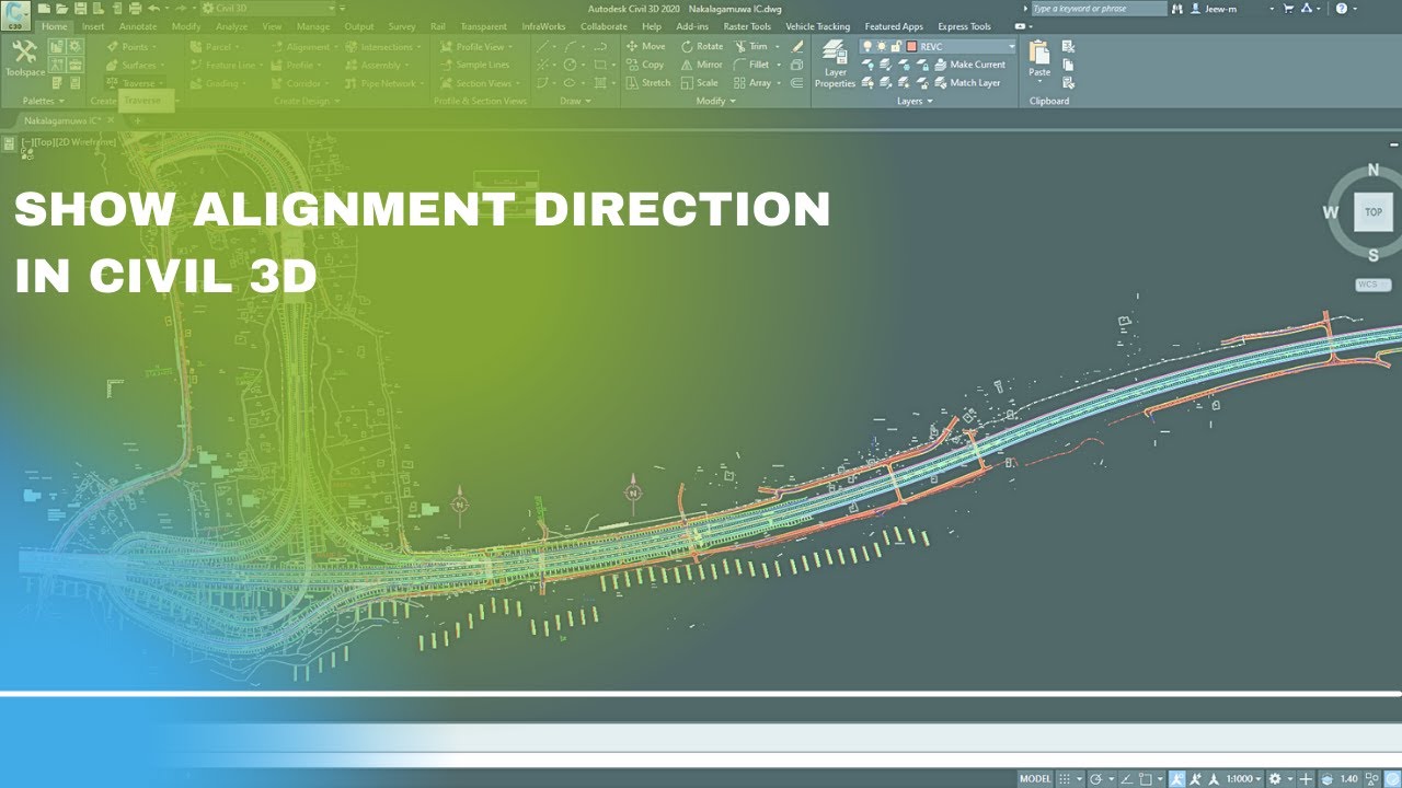 Show Alignment Direction in Civil 3D - YouTube