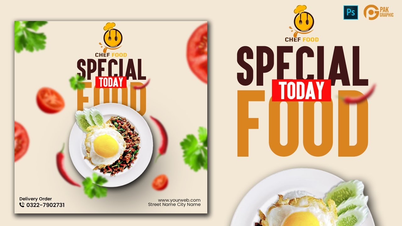 Create an Eye-catching Food Poster in Photoshop | social media post ...