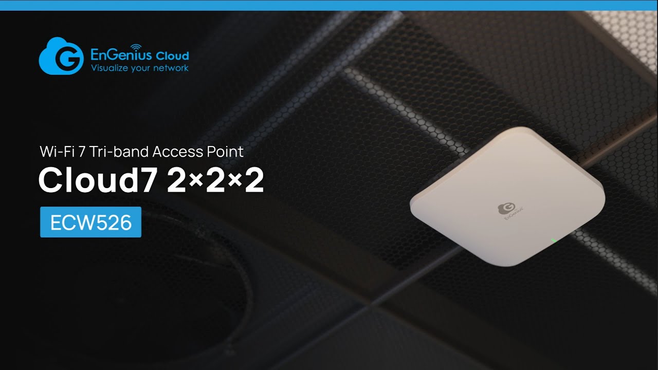 Wi-Fi 7 BE9500 2x2x2 Indoor Access Point (ECW526) | EnGenius Cloud - YouTube