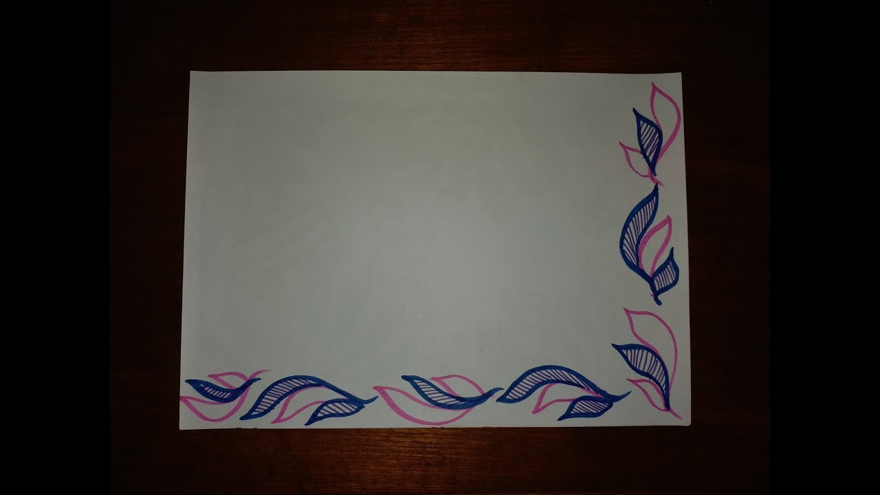 DIY || Simple, Easy & Decorative Border Design For Project File || Back ...