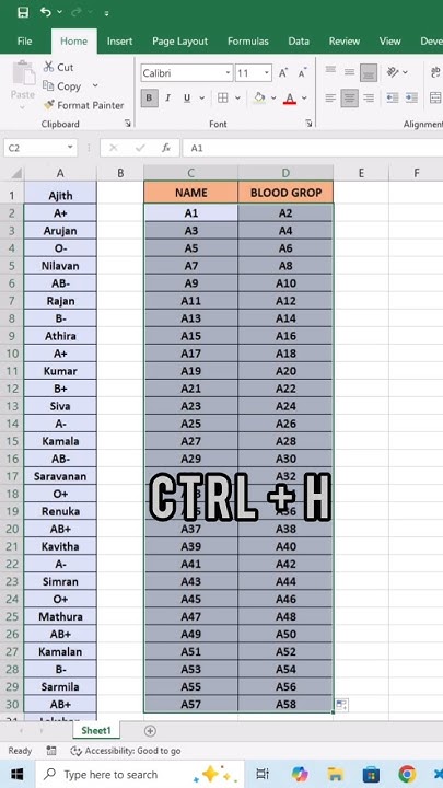Excel (Ctrl +H) Tricks ️ | Excel tutorial #excel #exceltips #exceltricks #microsoft # ...