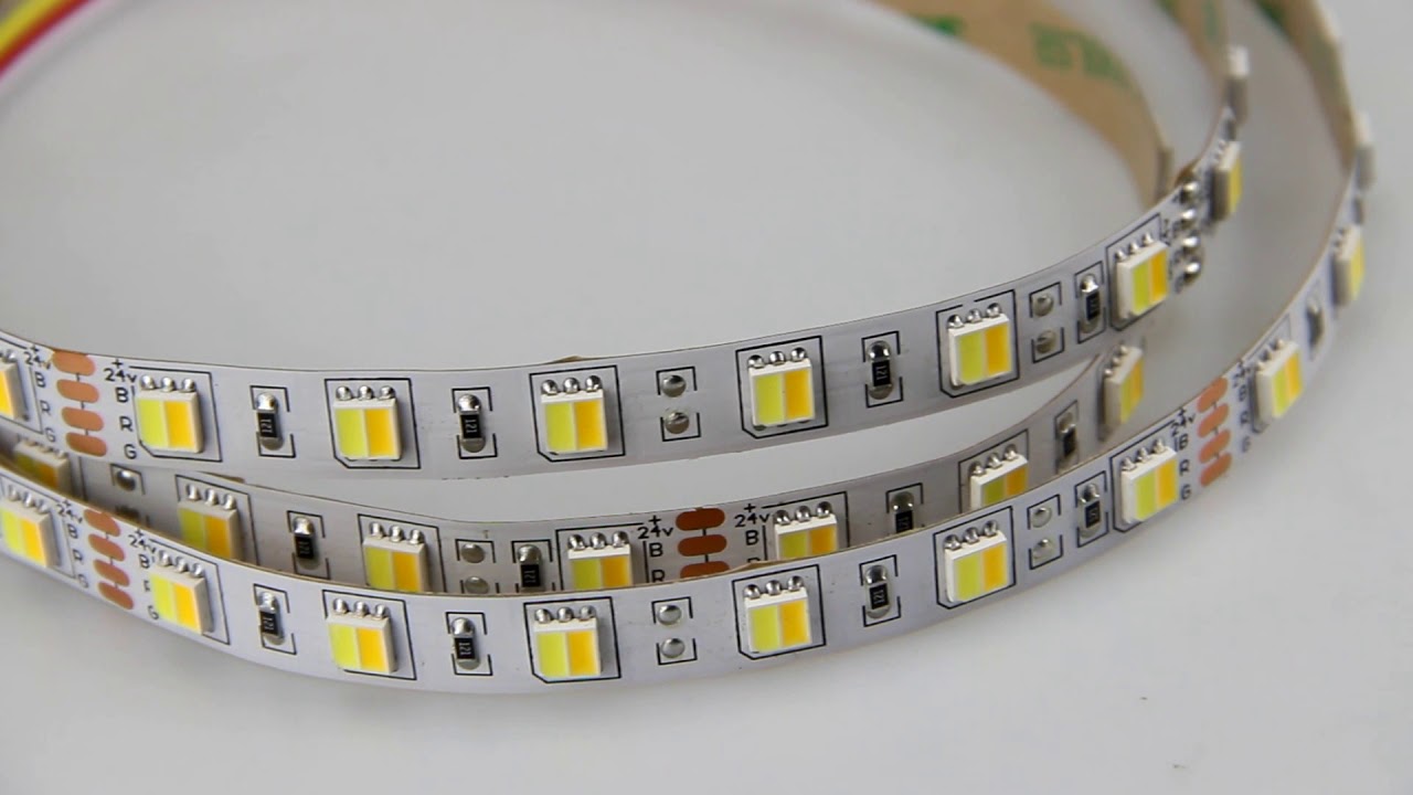 Dual color 5050 LED Tape Light 60 LED M - YouTube