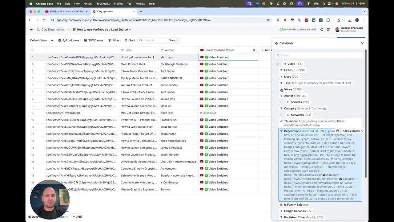 Beginner Tutorial: How to scrape, enrich, and transcribe YouTube videos at scale using Clay ...