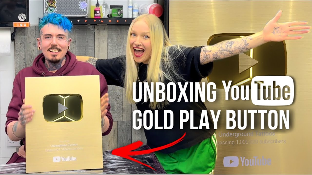 UNBOXING OUR YouTube GOLD PLAY BUTTON 🏆 YouTube Creator Awards for 1 ...