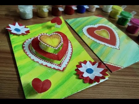3D heart shape card for greeting on Mother's Day - YouTube