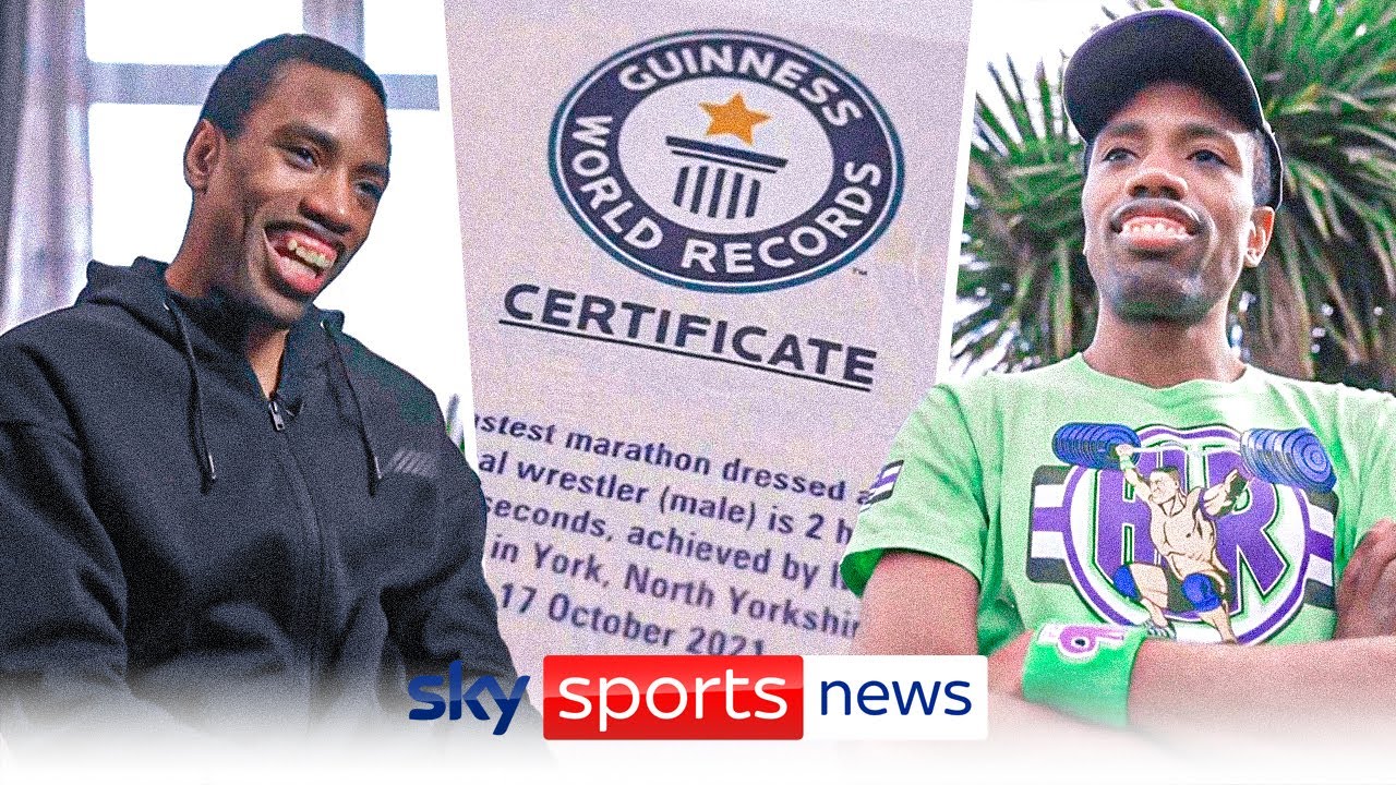 Matthew Akpan runs the record fastest marathon dressed as John Cena ...