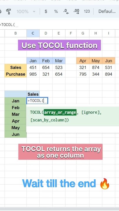 TOCOL function in Excel & GoogleSheets🚀 Subscribe for more ⚡ #excel #exceltricks #exceltips # ...