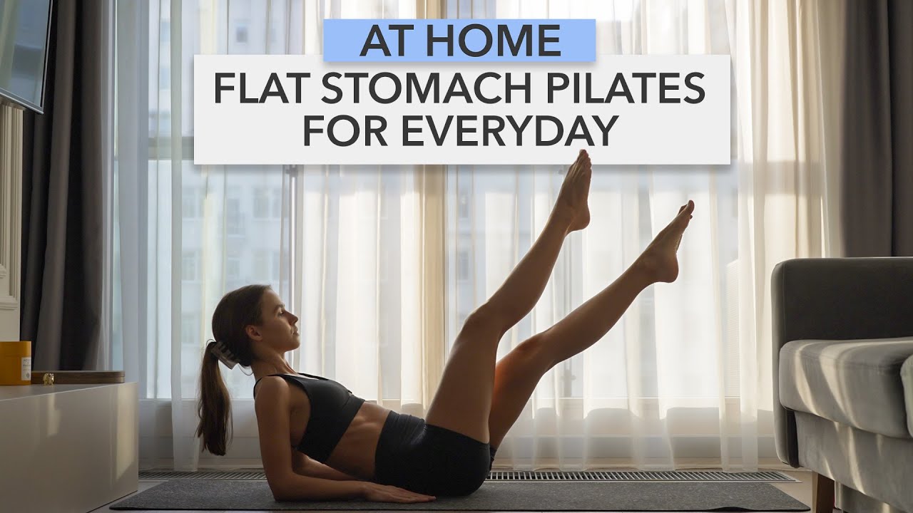12MIN flat stomach - at home pilates workout with no equipment - YouTube