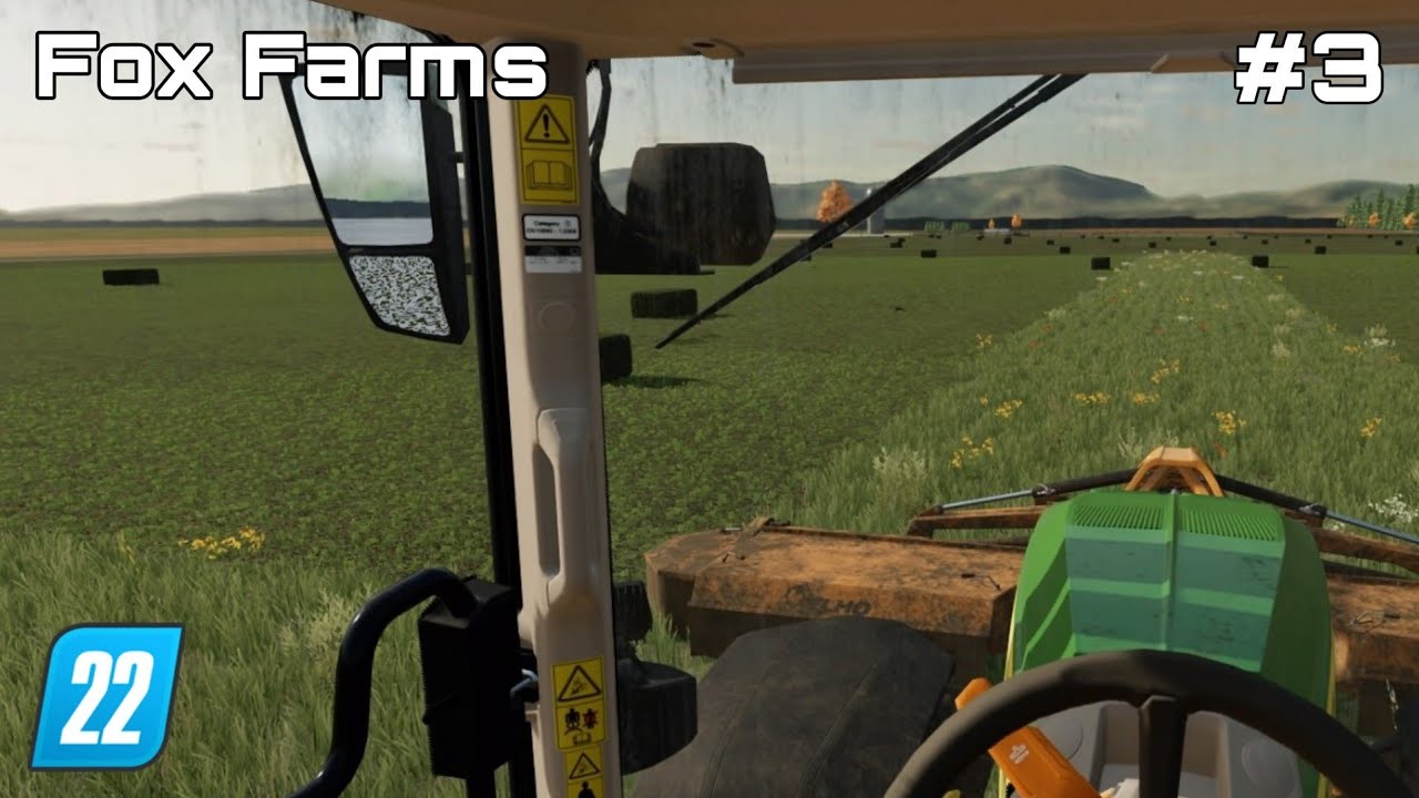 Cuttin grass an bailing it | Fox Farms Ep 3 | Farming Simulator 22 ...