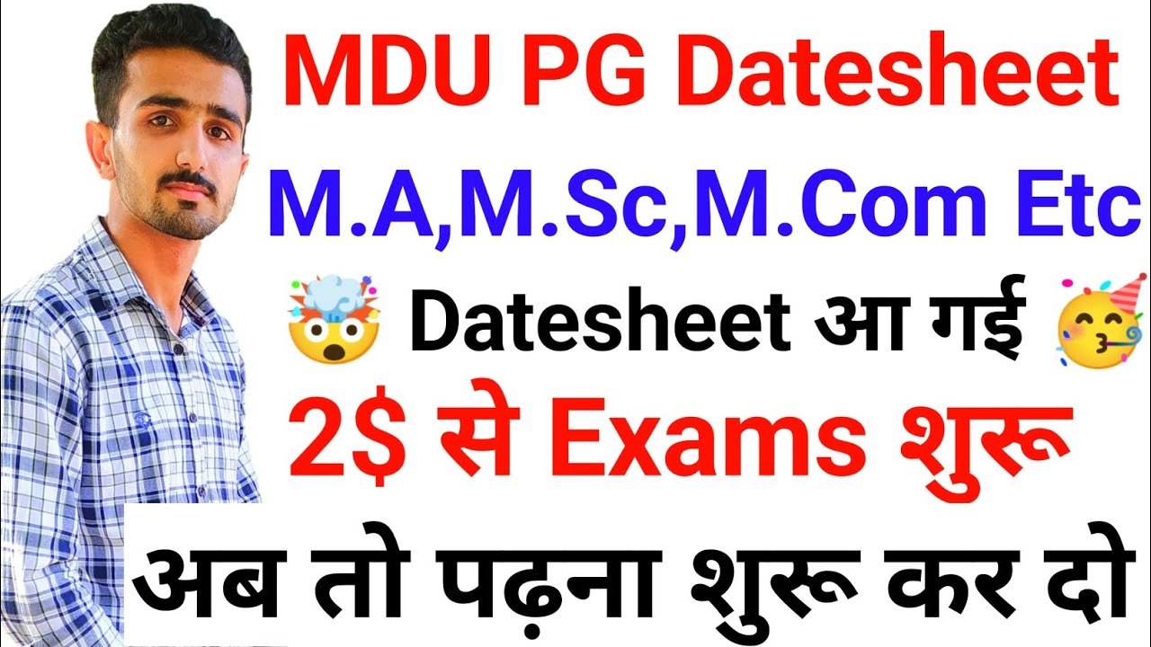 MDU MA Datesheet 2023 || Mdu M.Sc Datesheet 2023 || Mdu Exams 2023 ...