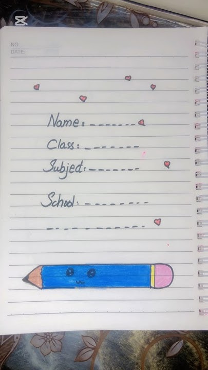 Front page decoration ideas || notebook front page design #shortsvideo ...