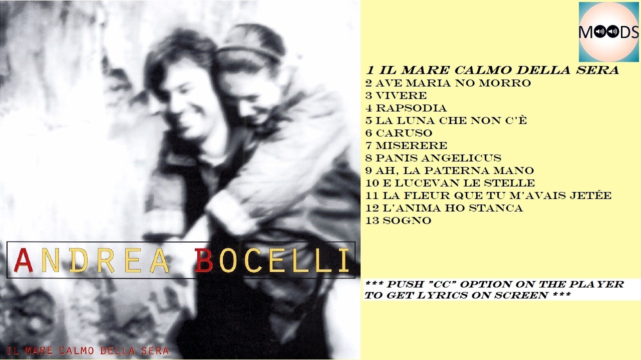 Andrea Bocelli - Il Mare Calmo della Sera [radio version] - YouTube