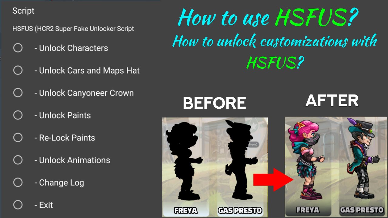 How to unlock new skins, paints in HCR2. How to use HSFUS. How to ...