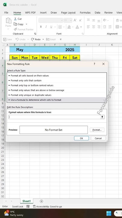 How to create calendar 2025 in excel tips 💡 tricks #focusinguide #exceltips #tutorial #shorts ...