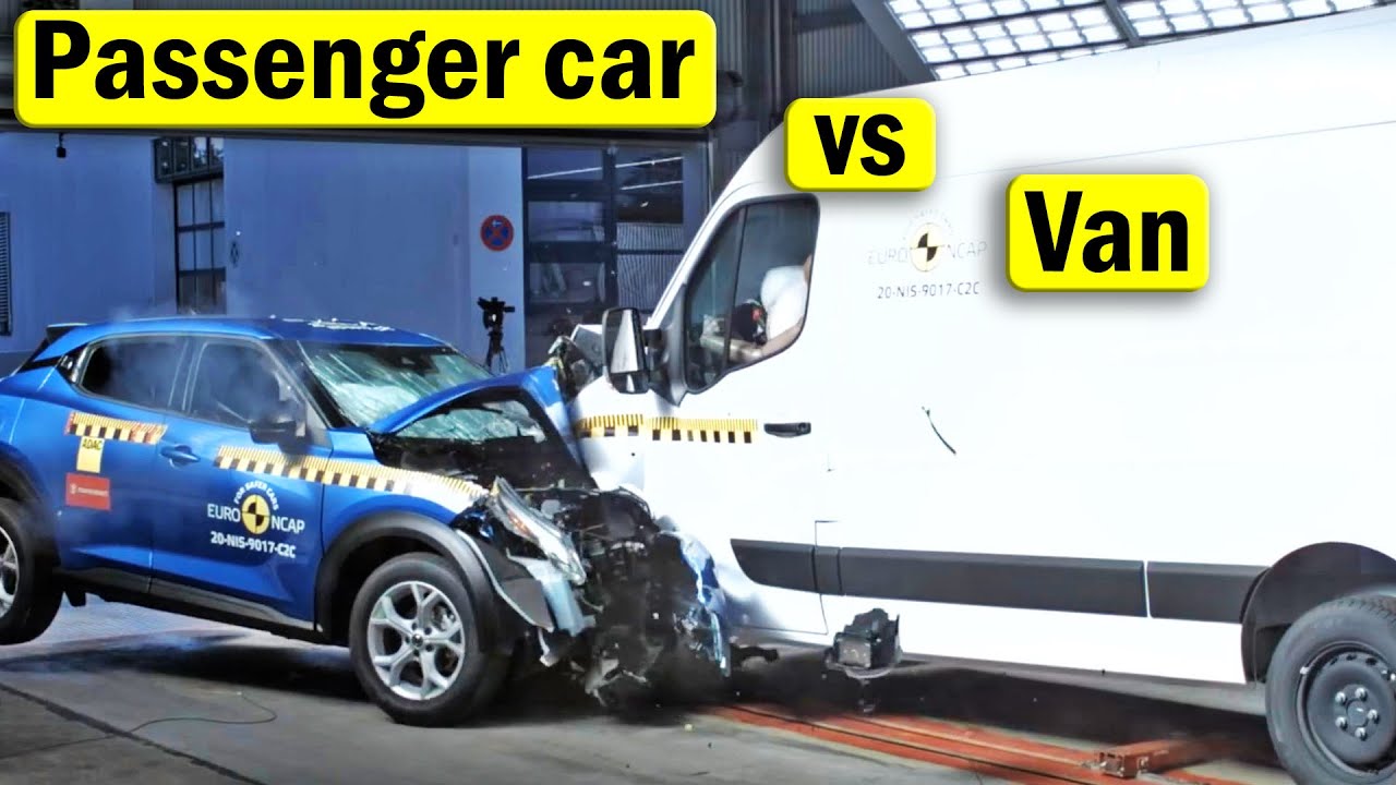 Passenger car vs Van Crash test - Nissan Juke vs Nissan NV400 - YouTube