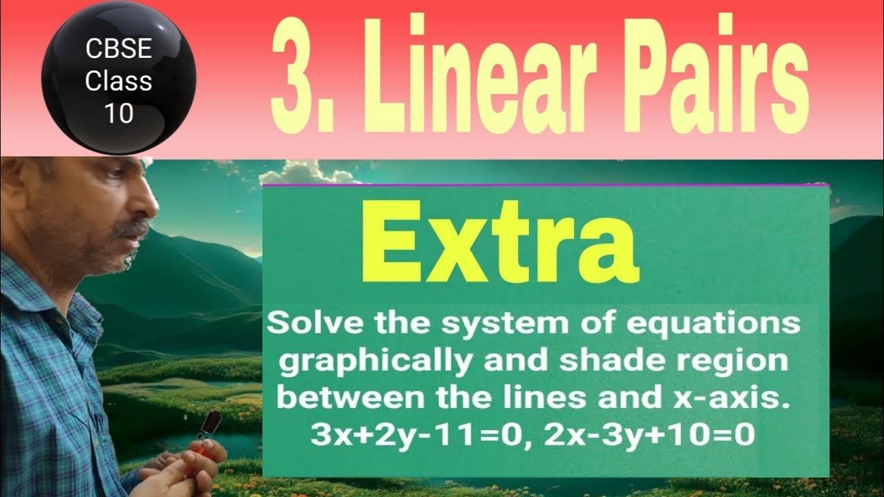 Solve the equations graphically and shade region between the lines & x ...