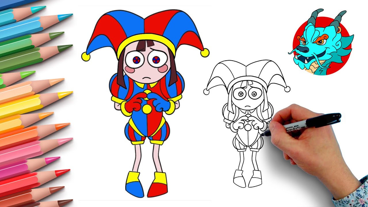 How To Draw Pomni | Amazing Digital Circus | Easy Step By Step Tutorial ...