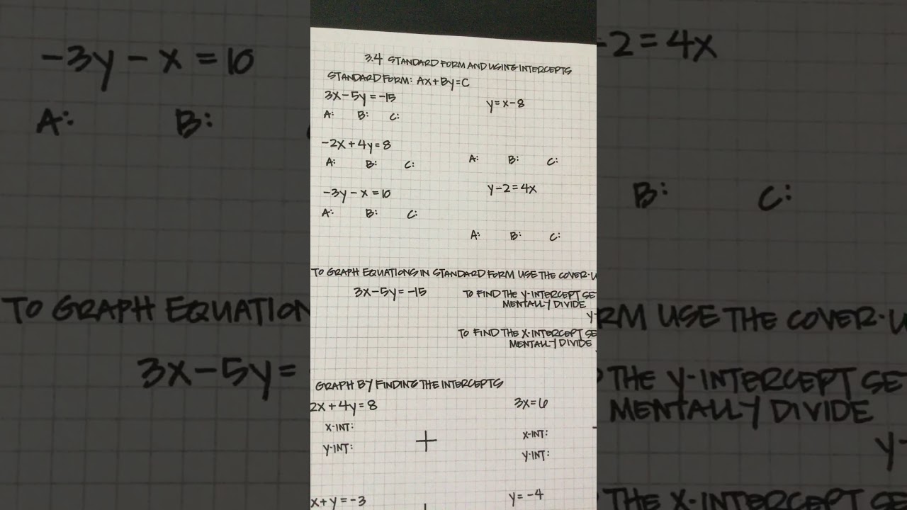 3 4 Standard Form Part 1 YouTube 3 4 Standard Form Part 1 YouTube
