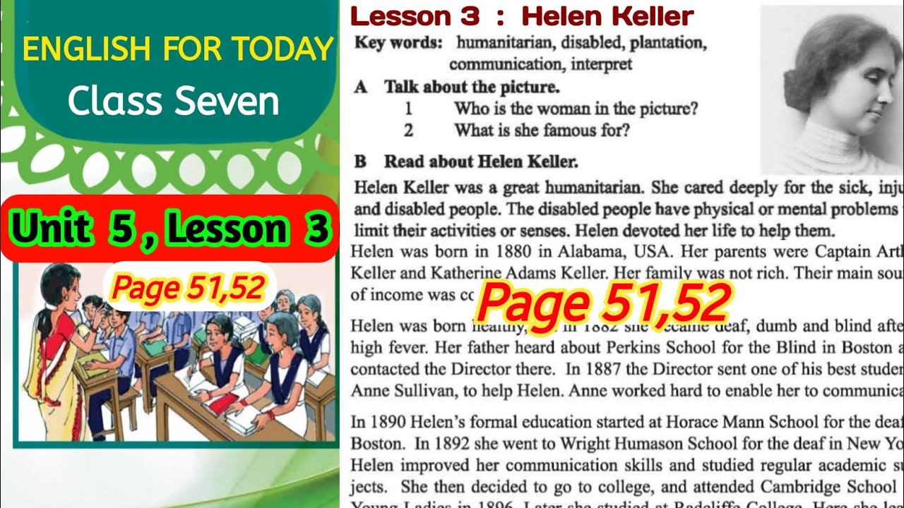 Class 7 english unit 5 lesson 3 | Class 7 english 2025 page 51 52 ...