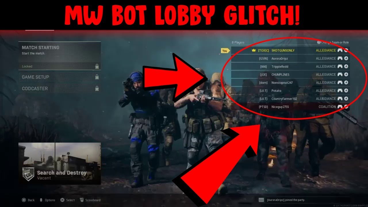 MW BOT LOBBY GLITCH! GET INTO A BOT LOBBY NOW! MODERN WARFARE BOT LOBBY ...