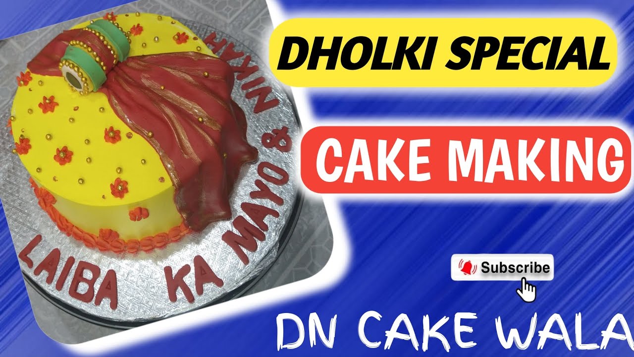 Dholki special cake design making | Mayon theme cake making | mehndi ...