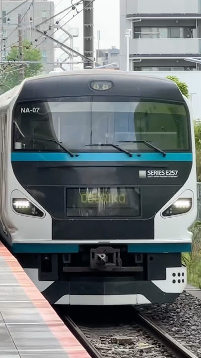 【ジョイント音最高！】茅ヶ崎駅を非常警笛鳴らして通過するE257系 - YouTube