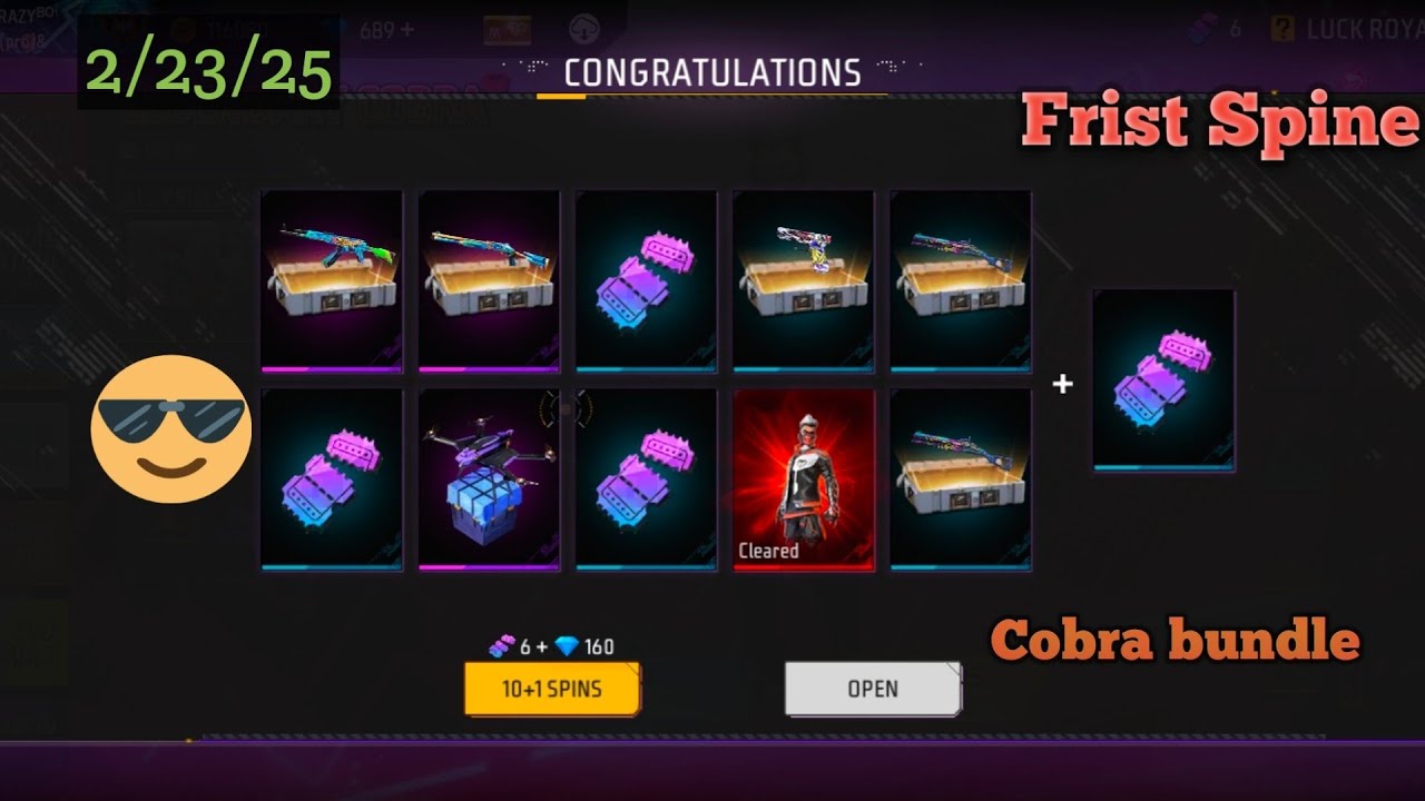 Frist Spin Cobra bundle Trick Free fire Max.Free Me Lelo Cobra bundle.# ...