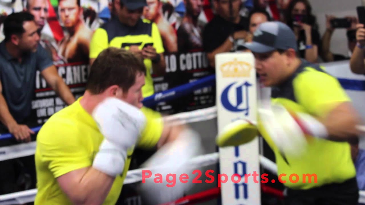 Canelo hitting the mitts on media day. Ready for Cotto. - YouTube