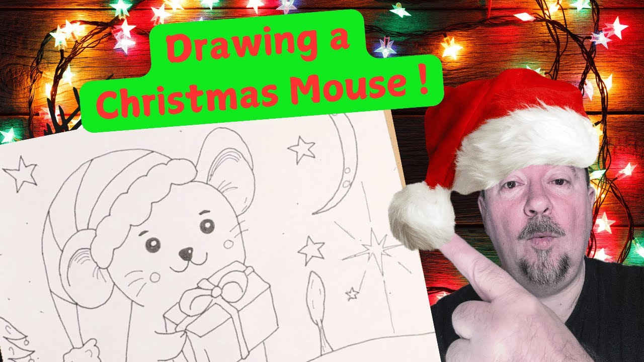 Adorable Holiday Mouse Drawing with a Gift! - YouTube