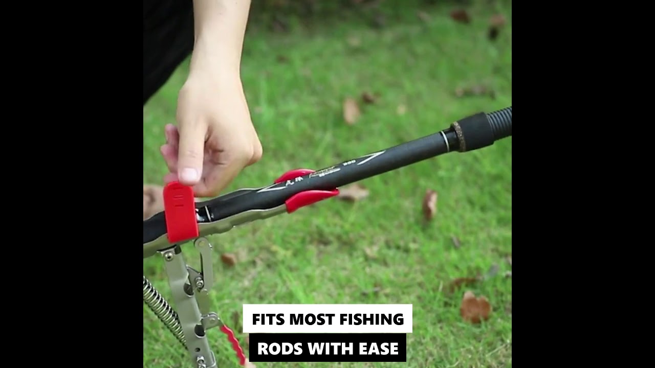Foldable Automatic Spring Fishing Rod Holder - YouTube