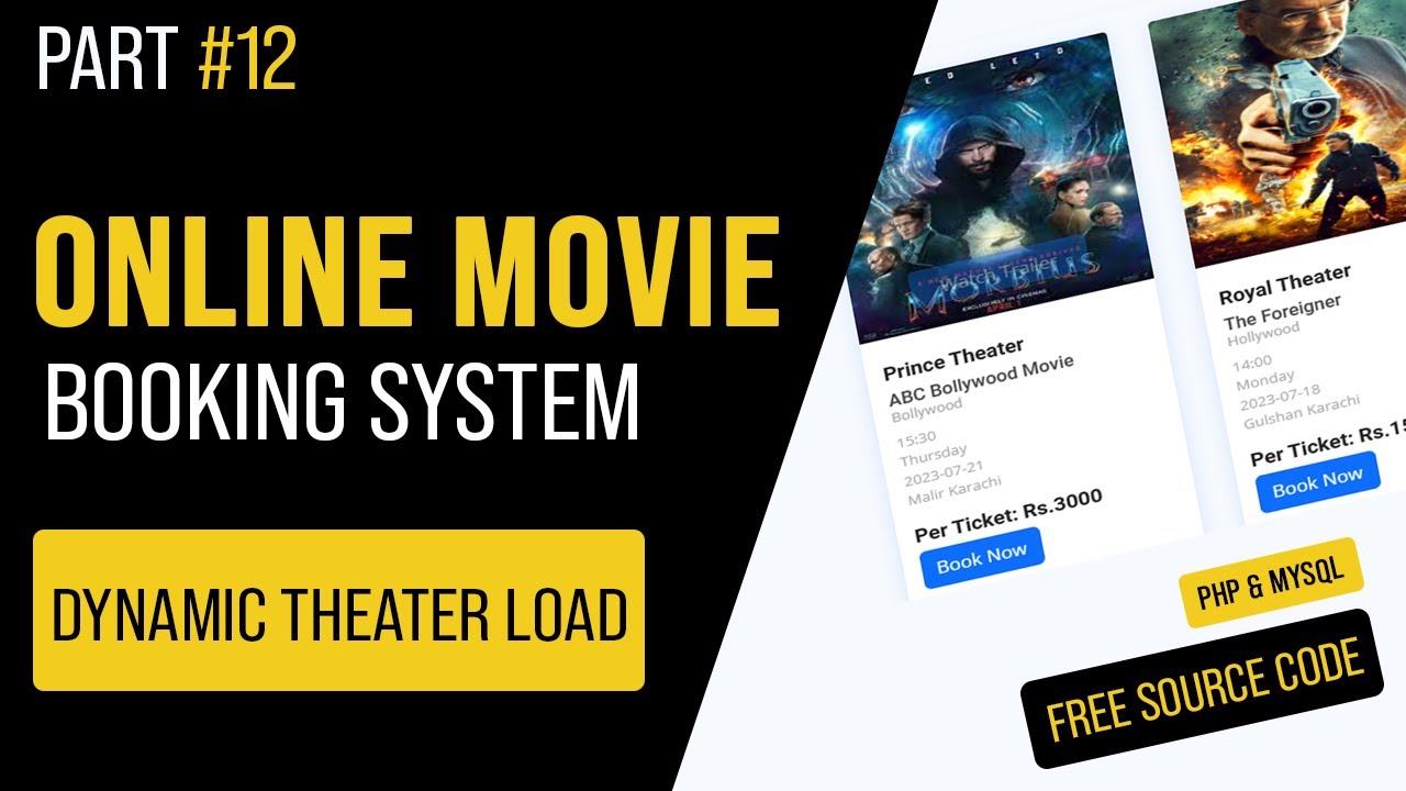 12 Dynamically Load Theater On Home Page In Phpmysql Urduhindi Online Movie Booking System